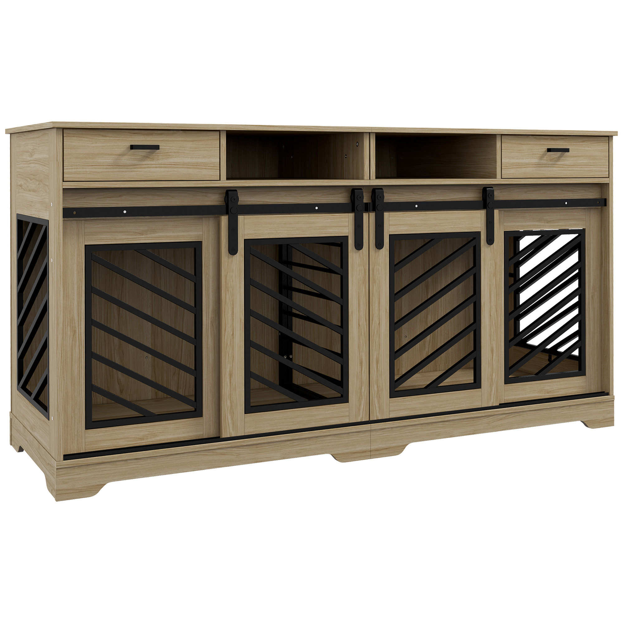 Tucker Murphy Pet™ Double Dog Crate Furniture With Removable Divider For 2 Medium Dogs Or 1 ...